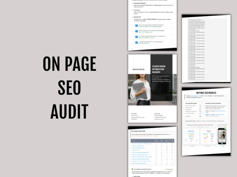 On Page SEO Audit Report - Modern Maven