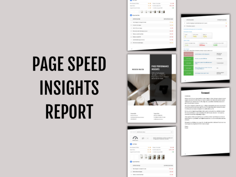 Page Speed Insights Report - Modern Maven
